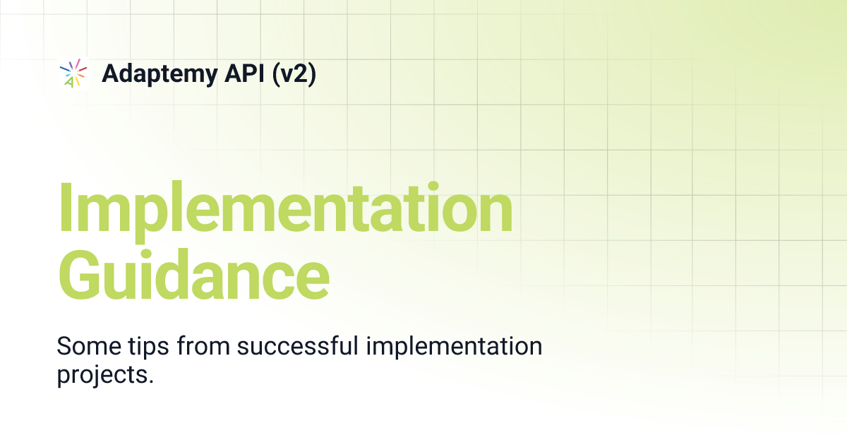 Implementation Guidance | Adaptemy API (v2)